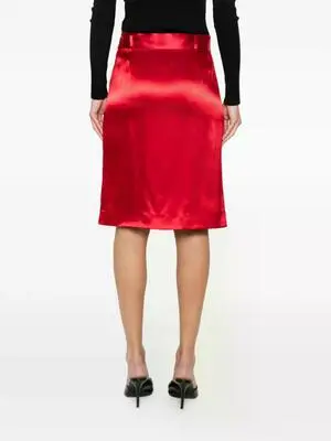 FERRAGAMO Belted Button-front Midi Skirt