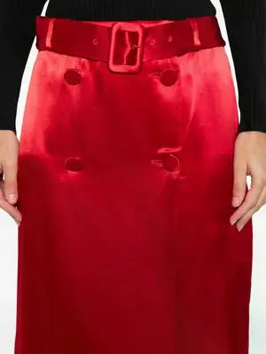 FERRAGAMO Belted Button-front Midi Skirt