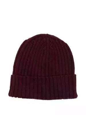 DELL'OGLIO Ribbed Knit Beanie - Red