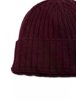 DELL'OGLIO Ribbed Knit Beanie - Red