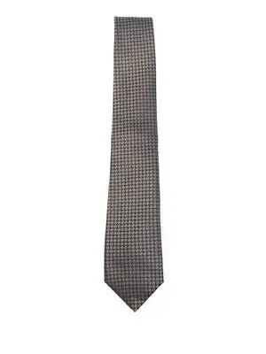 Canali Geometric-patterned Silk Tie - Blue