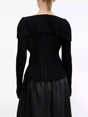 HOUSE OF DAGMAR Ribbed Merino Wool Cardigan