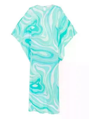 Emilio Pucci Marmo-print Long Cotton Kaftan