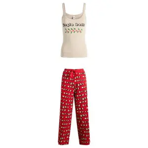 SKIMS X Cpfm Tank Top & Modal Waffle Pant Sleep Set - Stone Jingle Bells
