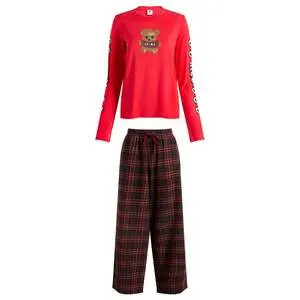 SKIMS X Cpfm Long Sleeve & Flannel Pant Sleep Set - Red Teddy Bear Print
