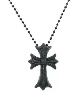Chrome Hearts Cross Pendant Ball Chain Necklace - Black