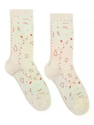 Alanui Bandana-patterned Socks - Neutrals