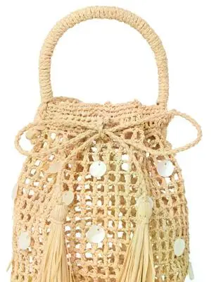 Alanui Raffia Tassel-detail Bucket Bag