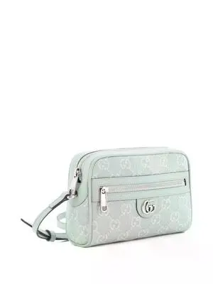 Gucci Ophidia Gg Denim And Leather Mini Shoulder Bag - Green