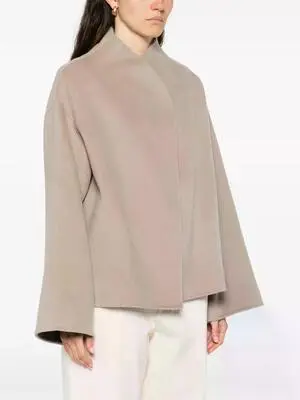 Soft Goat Open-front Oversized Coat - Neutrals