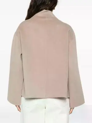 Soft Goat Open-front Oversized Coat - Neutrals