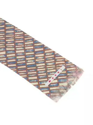 Marni Silk Scarf With Contrast Prints