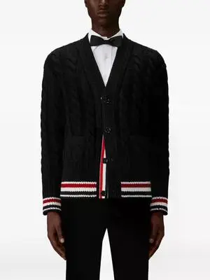Thom Browne V-neck Stripe-hem Cardigan