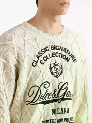 Dolce & Gabbana Cable-knit Logo Sweater