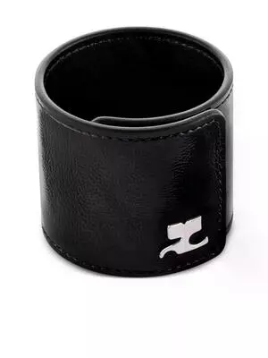 COURREGES Logo-plaque Slap Bracelet - Black