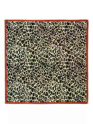Bimba Y Lola Leopard Border Scarf - Neutrals