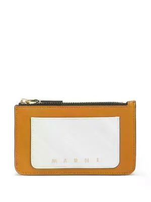 Marni Saffiano-zipped Cardholder - Brown