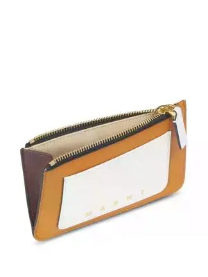 Marni Leather Zip Cardholder - Brown