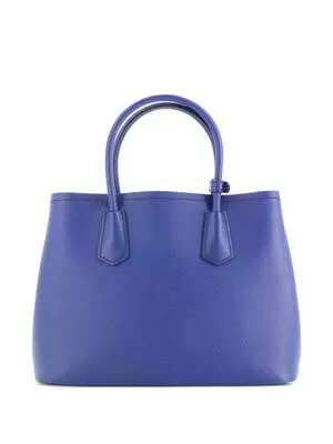 Prada Cuir Double Saffiano Leather Medium Tote Bag - Blue