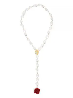 Bimba Y Lola Rose Glass Necklace - White