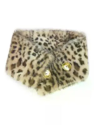 Bimba Y Lola Button Leopard Scarf - Neutrals