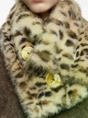 Bimba Y Lola Button Leopard Scarf