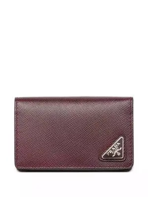 Prada Triangle-logo Leather Wallet - Red