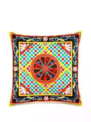 DOLCE & GABBANA CASA Graphic-print Cushion - Yellow