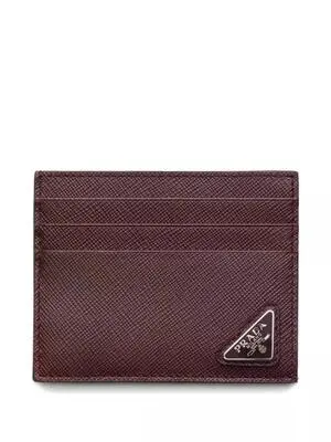 Prada Triangle-logo Card Holder - Red