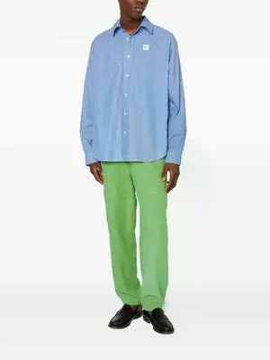 American Vintage Zatybay Striped Logo-patch Shirt