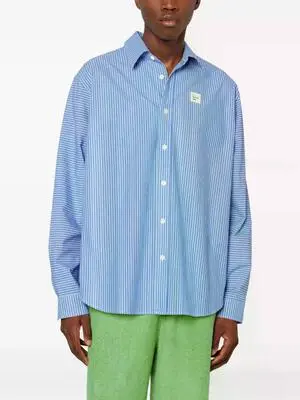 American Vintage Zatybay Striped Logo-patch Shirt