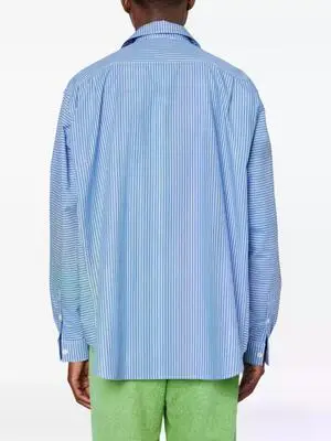 American Vintage Zatybay Striped Logo-patch Shirt