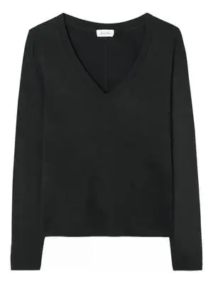 American Vintage Gamipy Long-sleeve V-neck T-shirt - Black