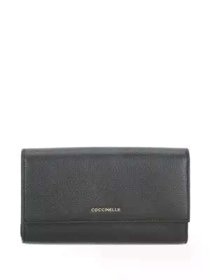 COCCINELLE Leather Flap Wallet - Black