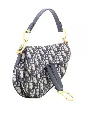 Dior Saddle Oblique Canvas Mini Shoulder Bag - Blue