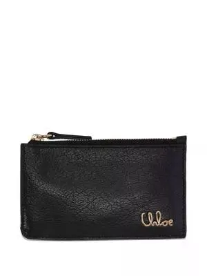 Chloé Zip Logo Wallet - Black