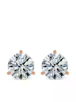 TILLA 14k Rose Gold 5 Carat Diamond Stud Earrings - Pink