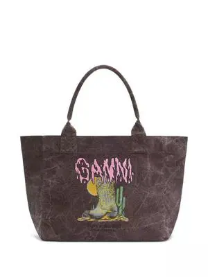 GANNI Graphic Print Tote Bag