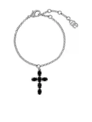 Dolce & Gabbana Cross-pendant Fine-link Bracelet - Silver