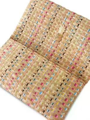 AQUAZZURA Mustique Raffia Clutch