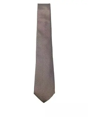 Canali Textured Silk Tie - Brown