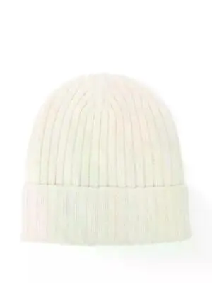 DELL'OGLIO Ribbed Beanie - Neutrals