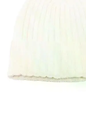 DELL'OGLIO Ribbed Beanie - Neutrals