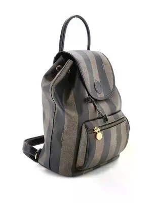 Fendi Pequin Front Pocket Coated Canvas Backpack