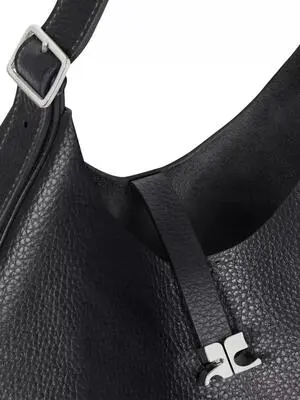 COURREGES Logo-buckle Shoulder Bag - Black