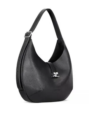 COURREGES Logo-buckle Shoulder Bag - Black