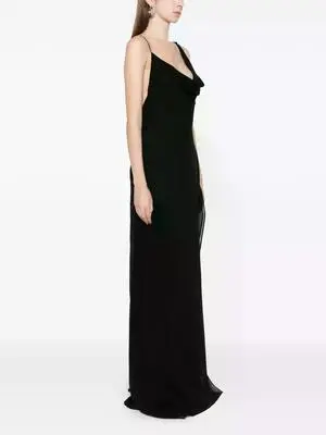 Amiri Cowl-neck Slit Maxi Dress