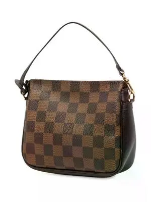 LOUIS VUITTON 1998 Damier Ebene Trousse Pochette Handbag - Brown