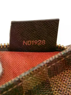 LOUIS VUITTON 1998 Damier Ebene Trousse Pochette Handbag - Brown
