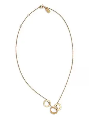 COACH Crystal Rings Necklace - Gold